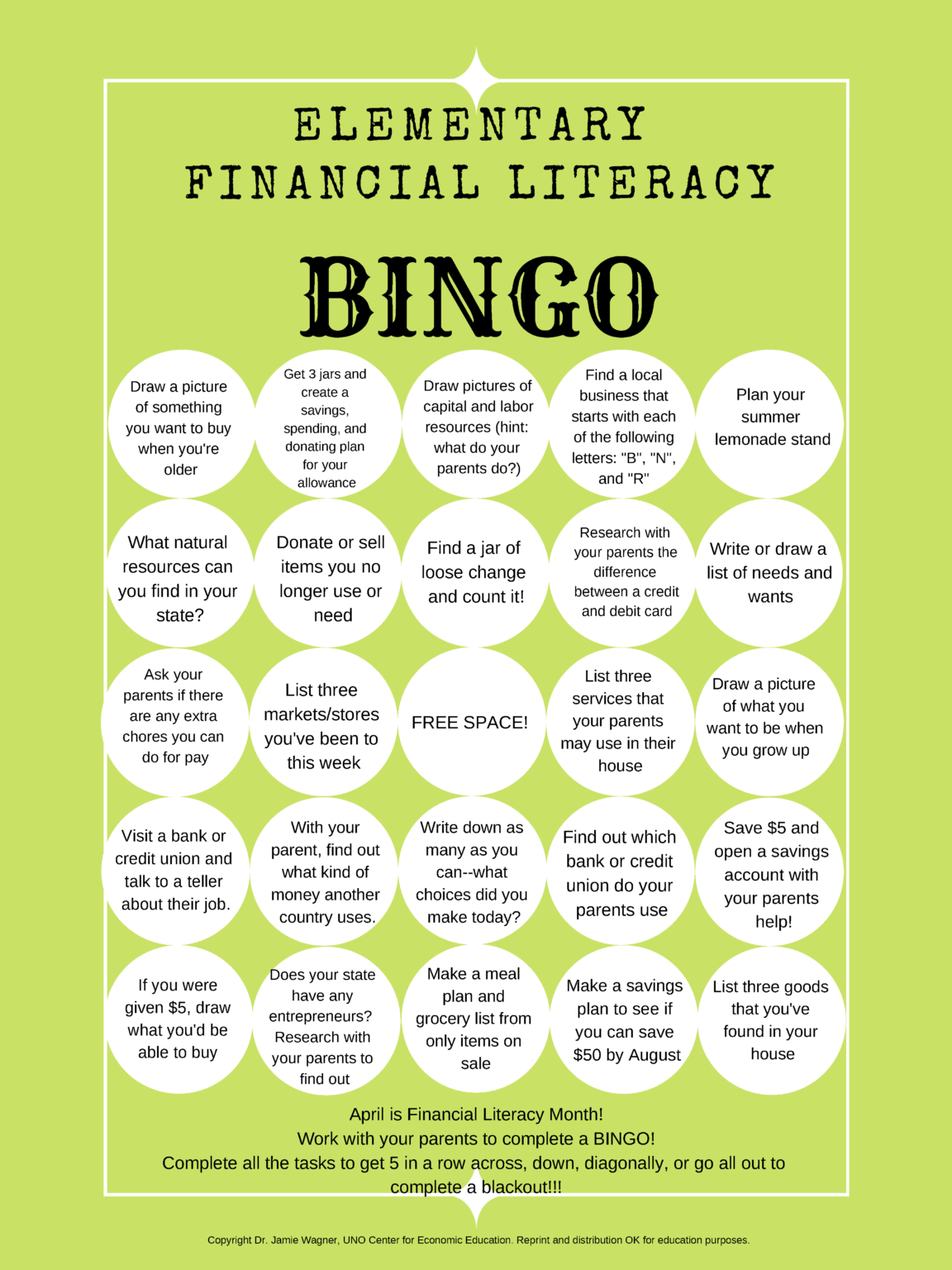 EconEdLink - Financial Literacy Bingo Cards